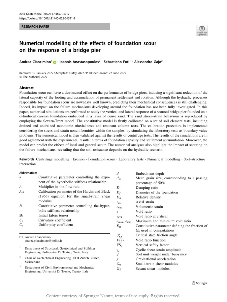 Numerical Modelling of The Effects of Foundation S | PDF
