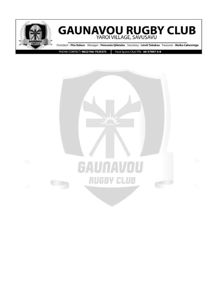 Gaunavou Rugby Letterhead | PDF
