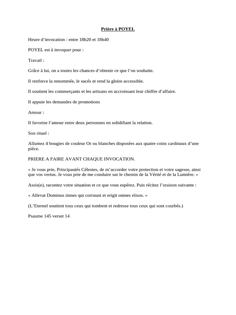 Prière À POYEL | PDF