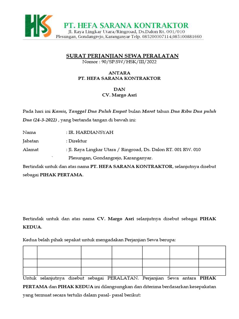 CV. Margo Asri 90 | PDF