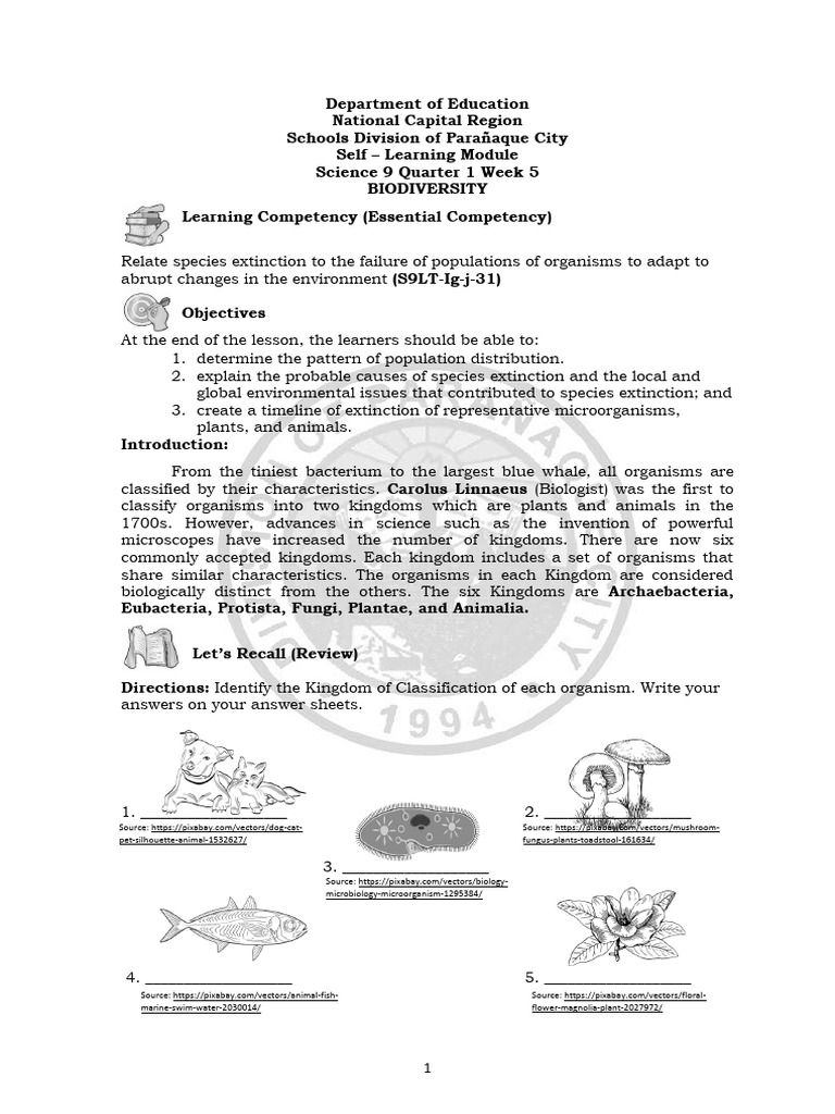 Science g9 q1 w5 Mod | PDF