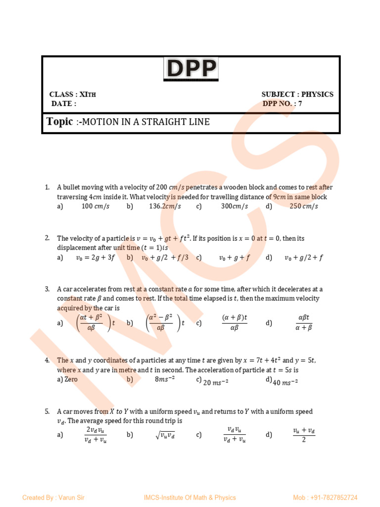 DPP 7 | PDF