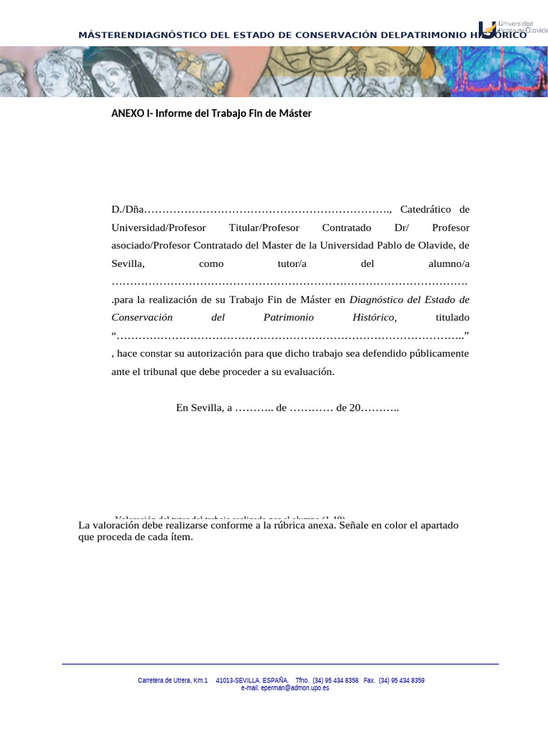 Anexo I - Informe Del Tutor | PDF