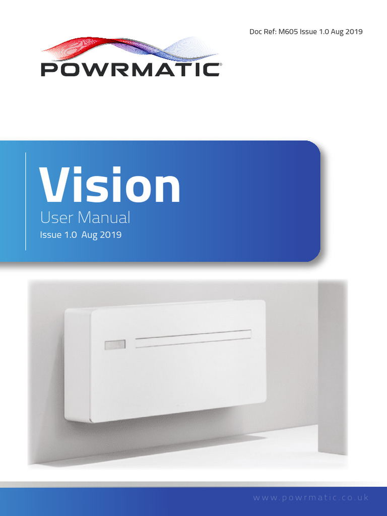 Vision User Manual Iss1.0 Aug19 | PDF