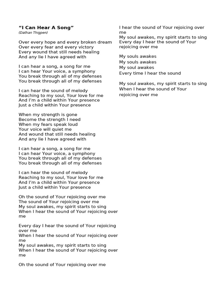 I Can Hear A Song | PDF