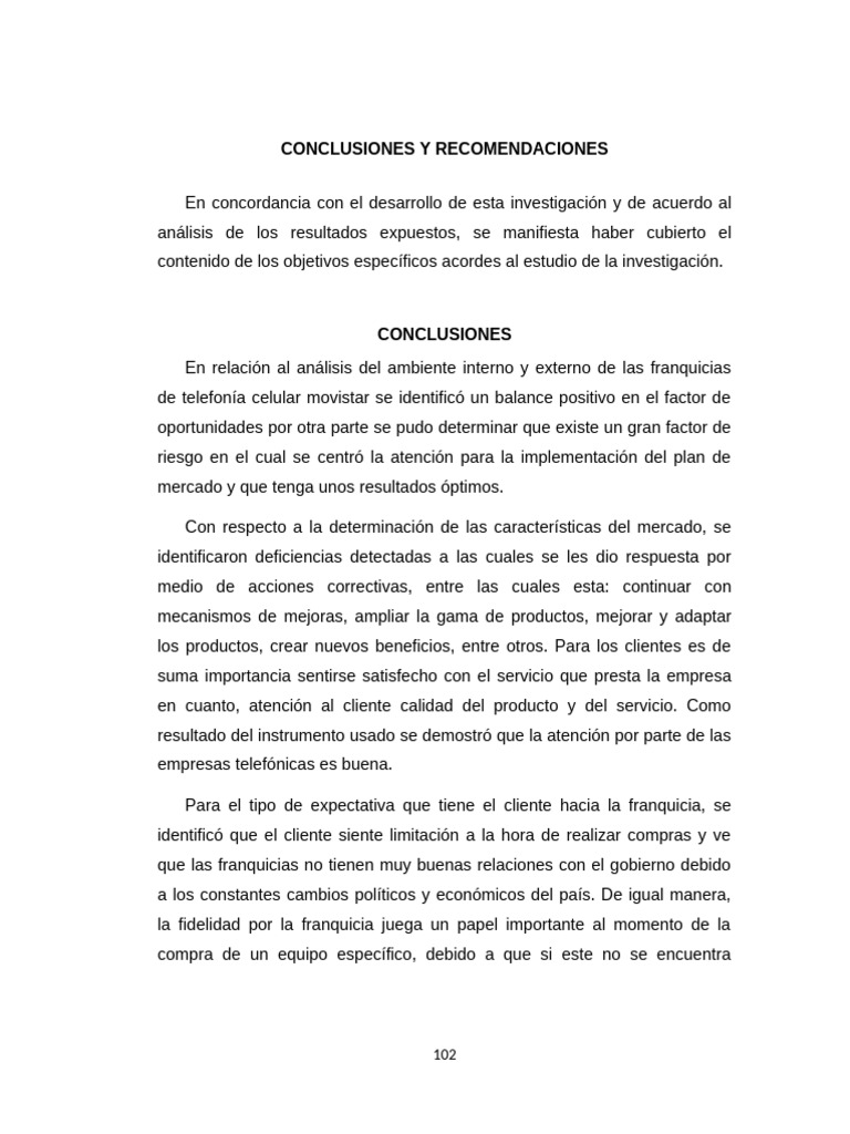 Conclusiones y Recomendaciones | PDF