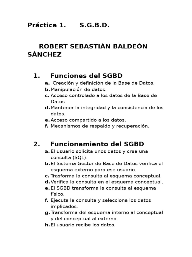 Practica1 SGBD | PDF