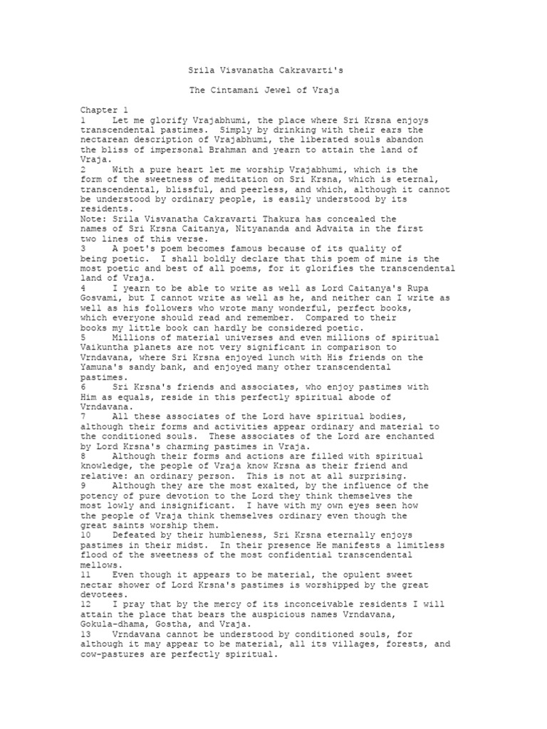 "Glorifying Vrajabhumi's Divine Pastimes" | PDF | Krishna | History