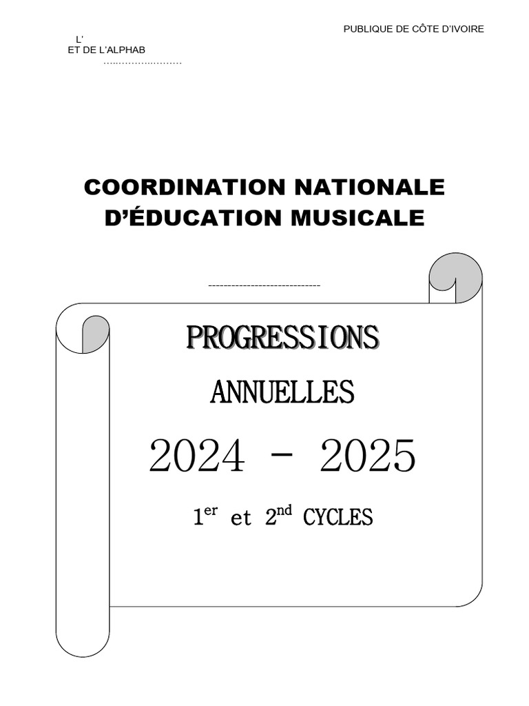 Education Musicale Progressions 2024-2025 | PDF | Notation | Musicology