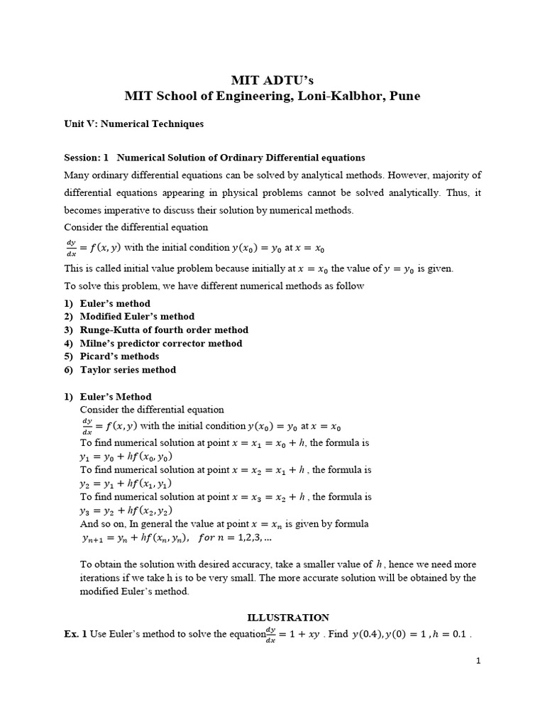 Unit-5 Numerical Techniques | PDF