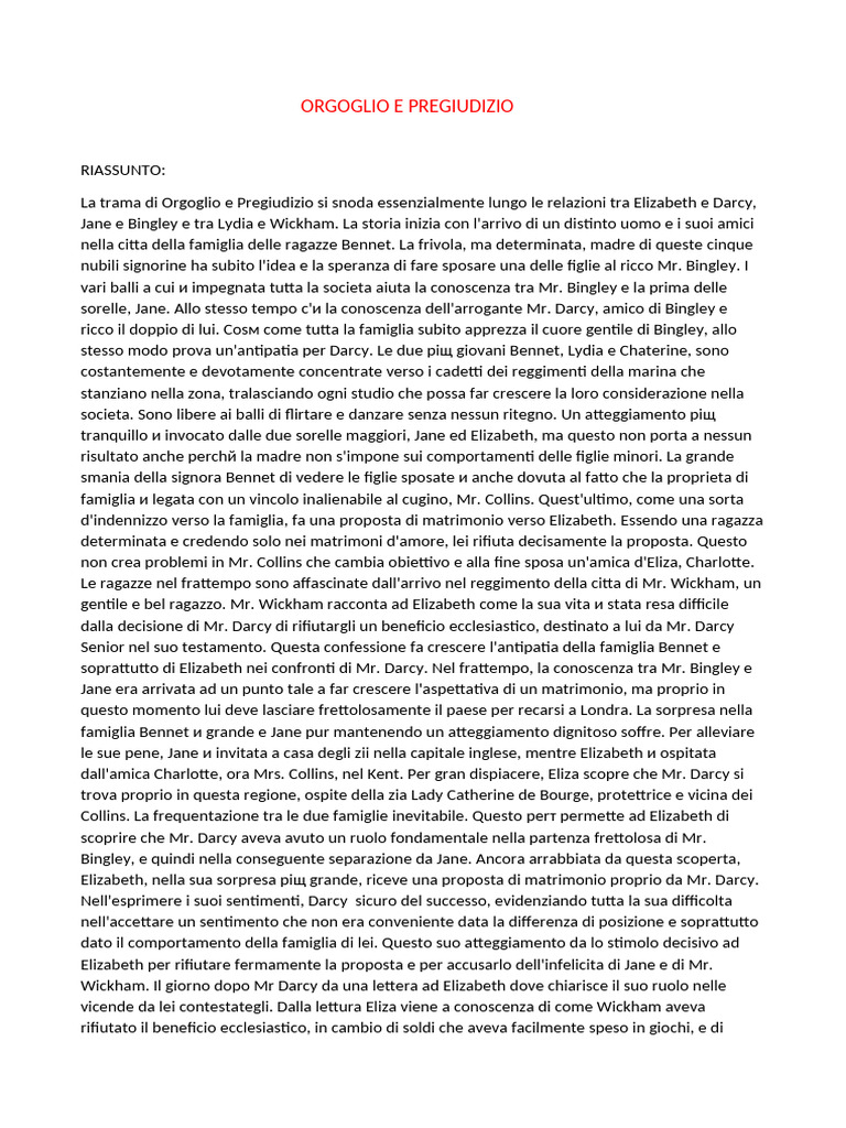 Orgoglio e Pregiudizio | PDF