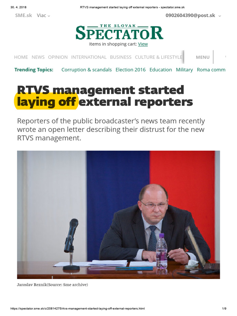 RTVS Management Started Laying Off External Reporters - Spectator - Sme ...