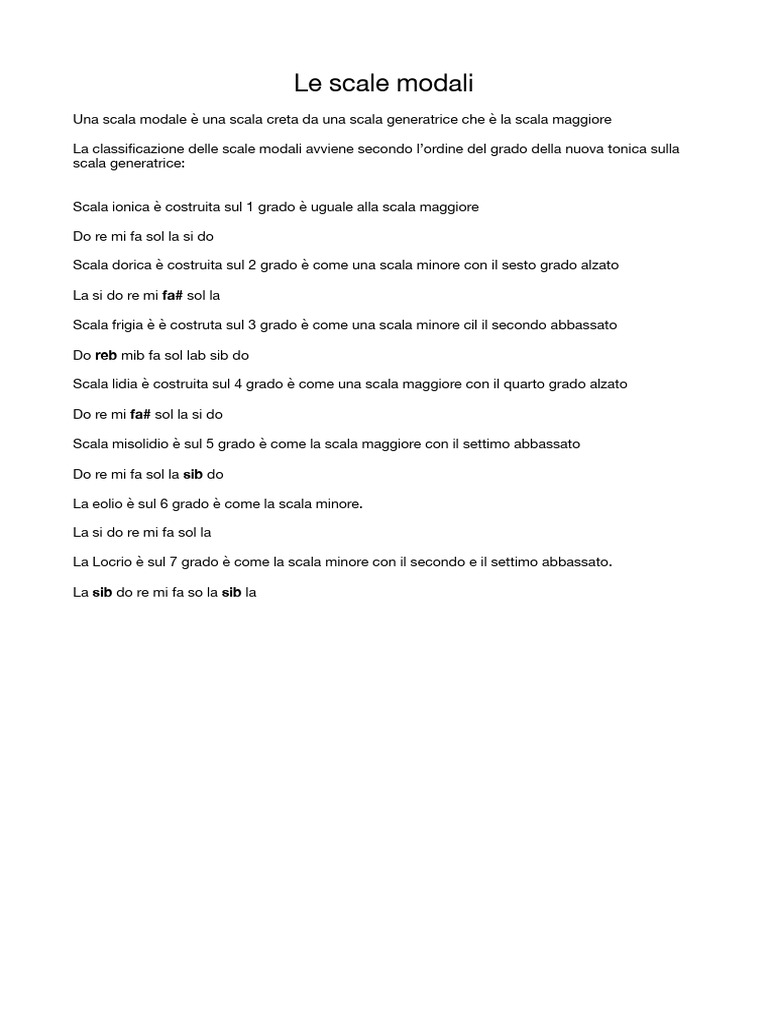 Teoria Scale Modali | PDF