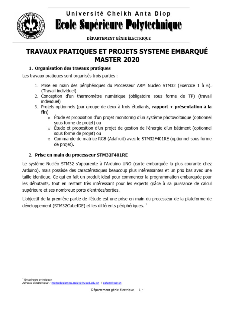 Projet_BE_Système embarque_Master_2020 | PDF