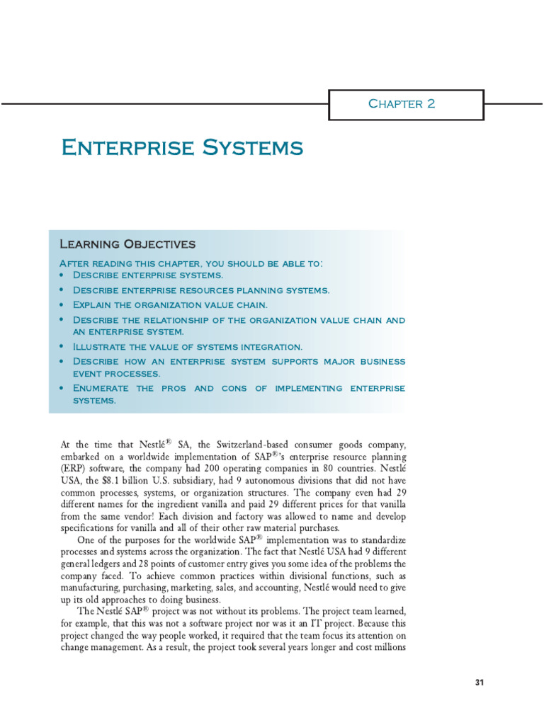 4. Chapter 2 - Enterprise System | PDF