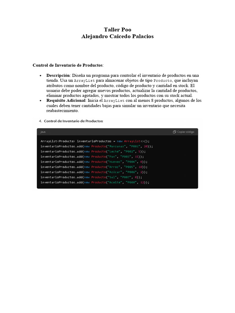 Ejercicios Poo-4 | PDF