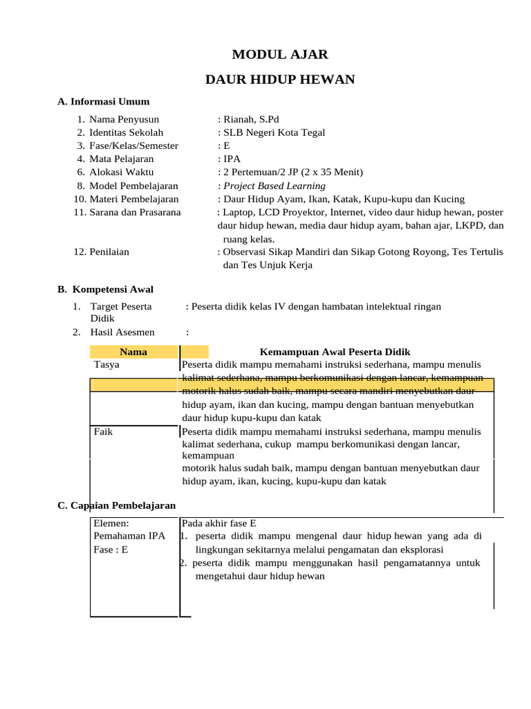 Modul Ajar PMM | PDF
