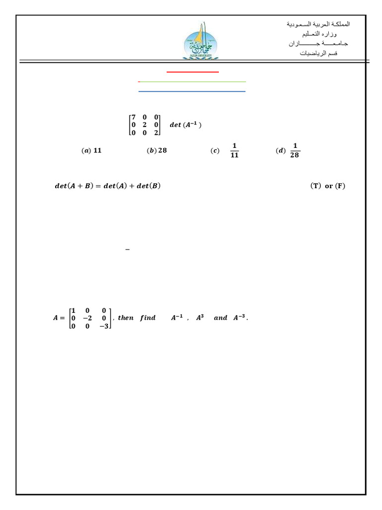 Math-106 Assignment: Matrix Algebra | PDF