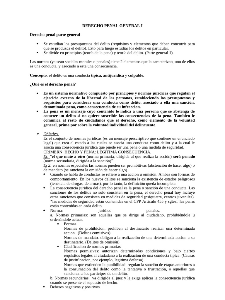 DERECHO PENAL GENERAL 1 | PDF
