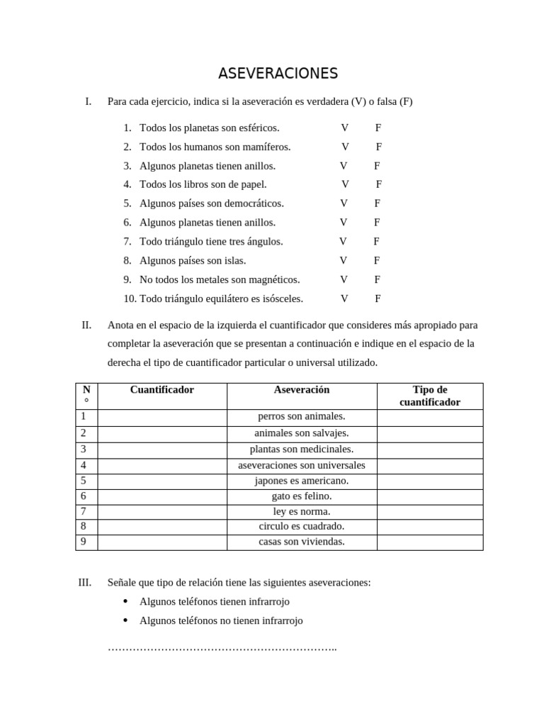 ASEVERACIONES | PDF