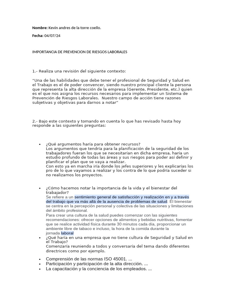 kevin de la torre tarea 1 | PDF