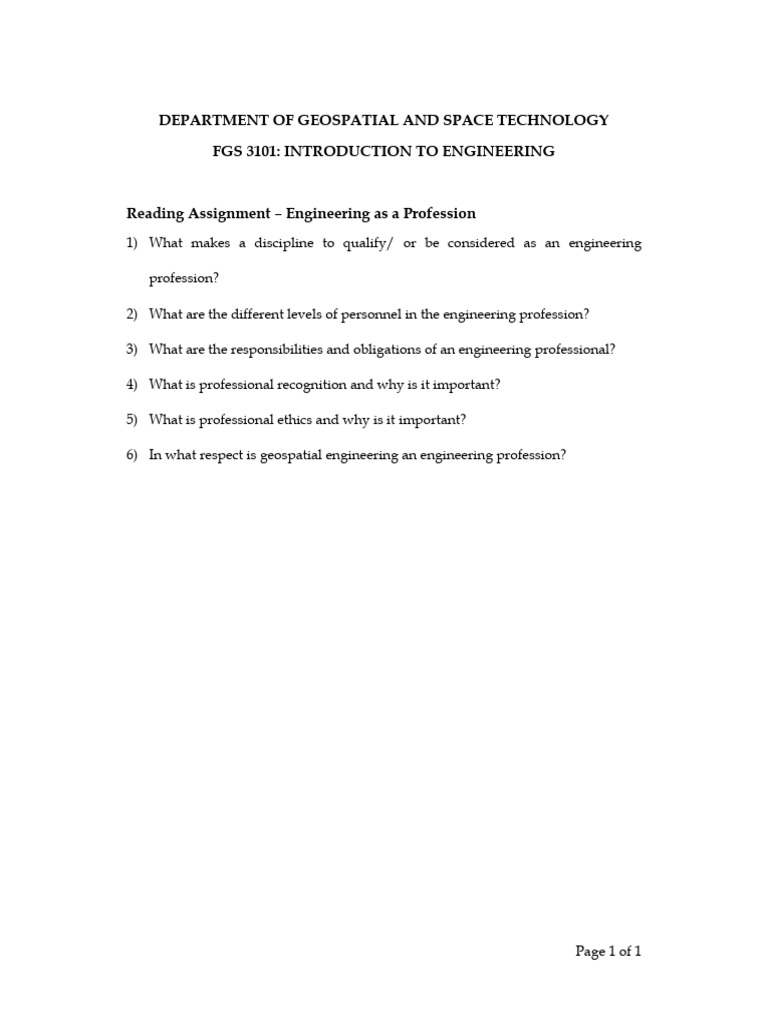 Reading Assignment 1 | PDF