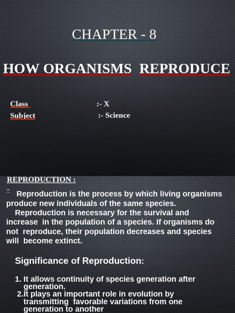 8-HOW DO ORGANISMS REPRODUCE | PDF