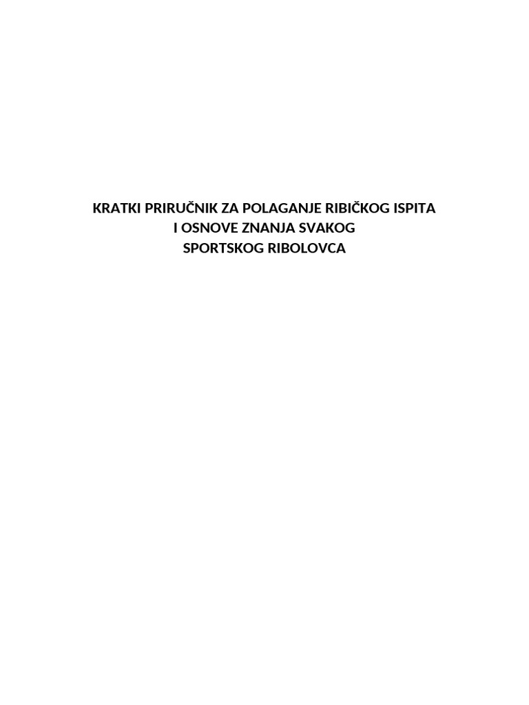 Prirucnik Za Ribicki Ispit | PDF