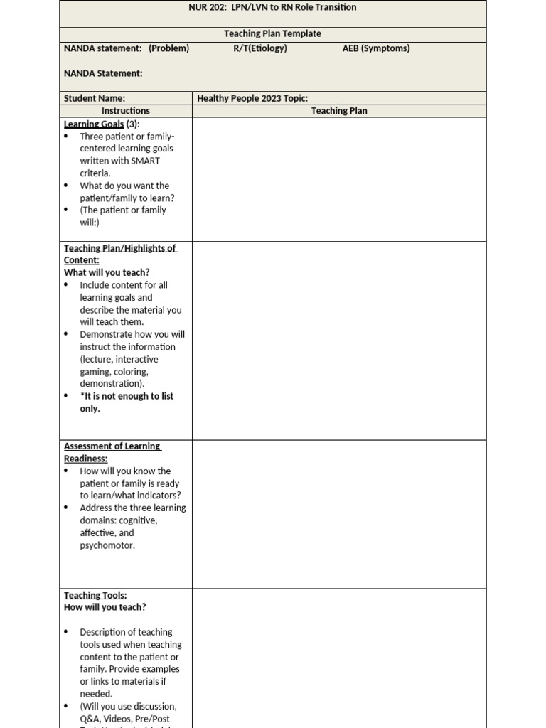 Teaching Plan Template 0724 Update | PDF