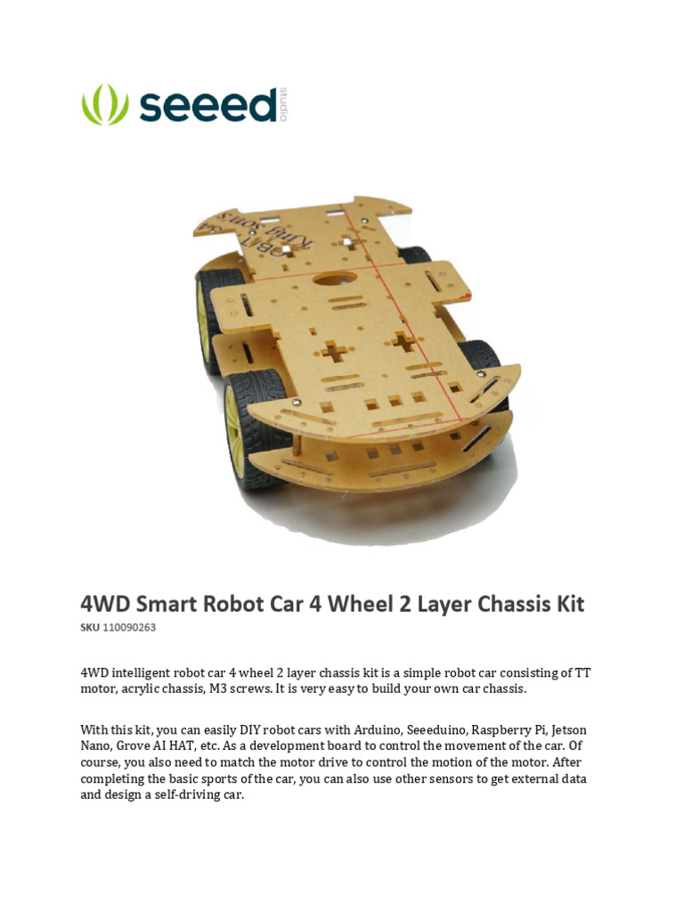 4WD Smart Robot Car 4 Wheel 2 Layer Chassis Kit | PDF