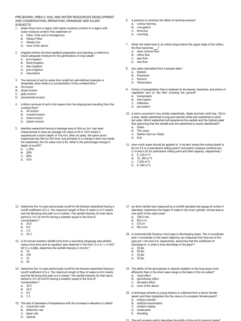 Area 2 (Lwre Clsu) Pre Test | PDF