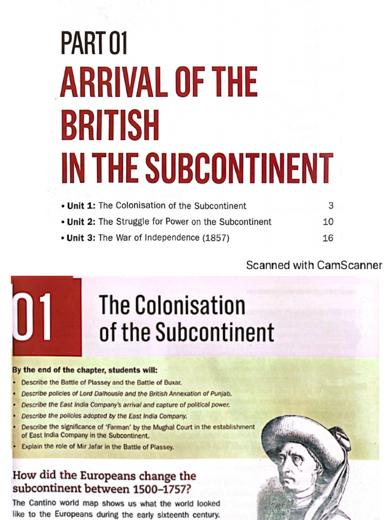 Unit-1-The Colonisation of The SC | PDF