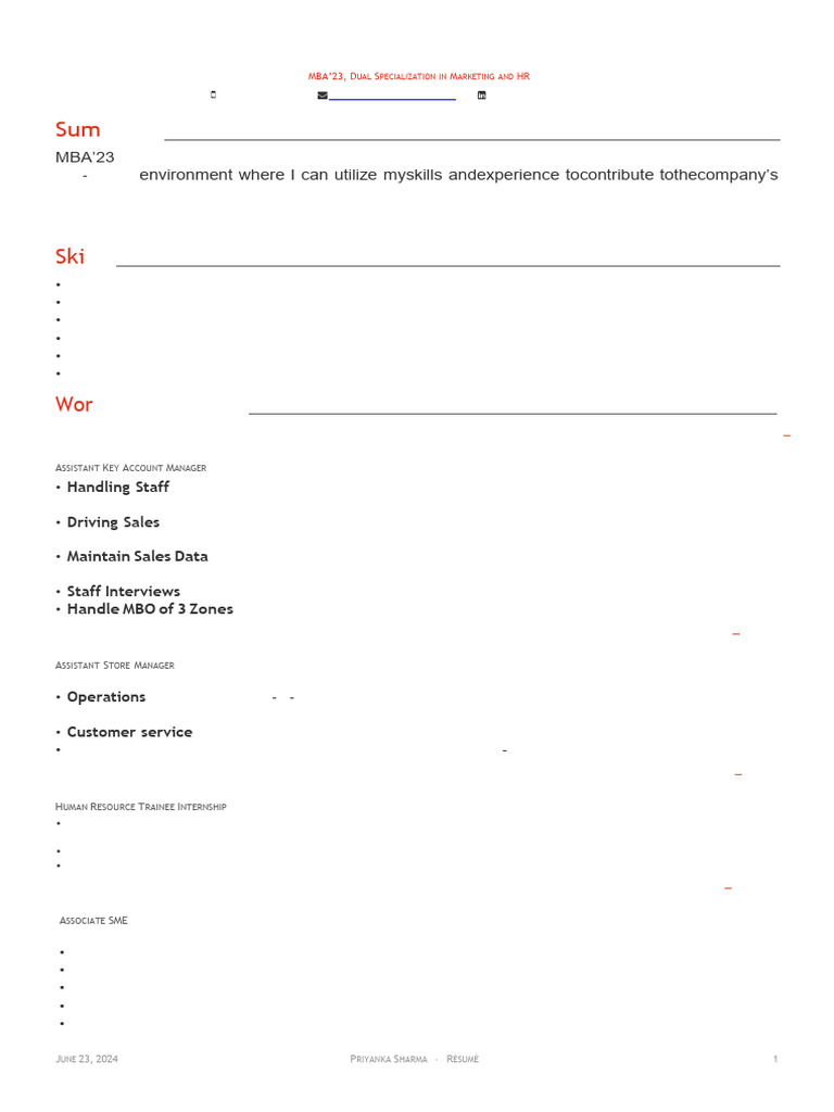 Priyanka Resume 1 | PDF