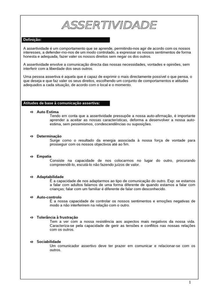Manual Assertividade | PDF