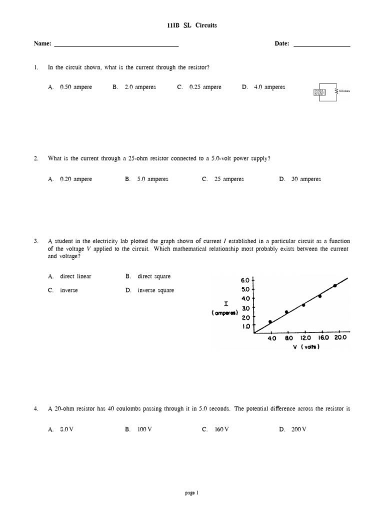 11IB SL Circuits | PDF