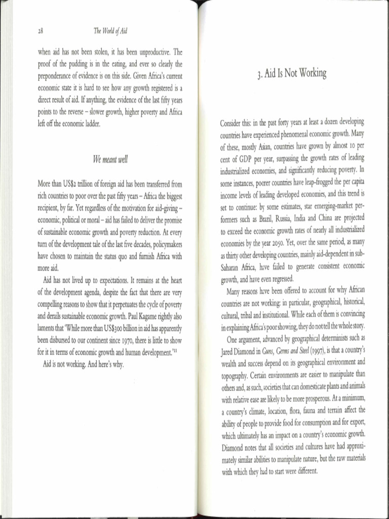 Dead Aid - Aid Is Not Working Chapter 3 Annotated | PDF