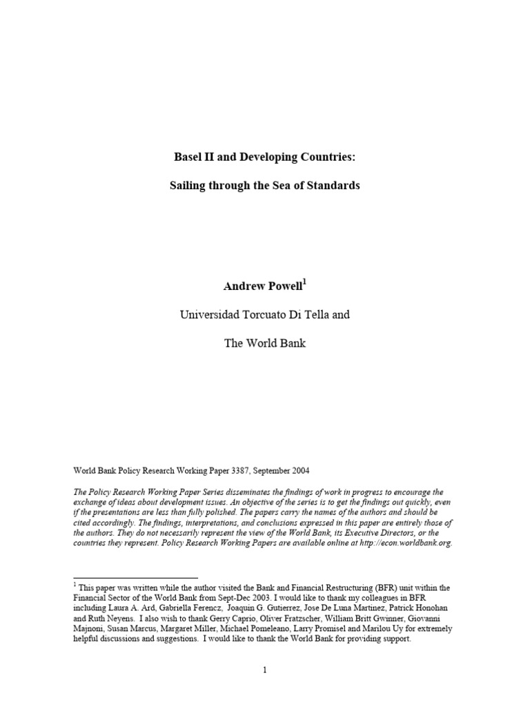 Basel II-Banking Standarisation | PDF