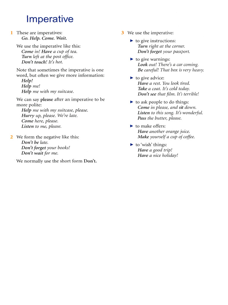 Imperatives | PDF