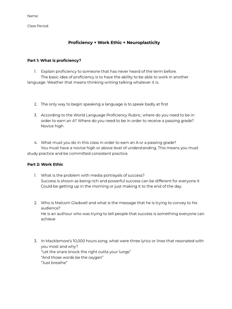 Guided Notes - Growth Mindset | PDF