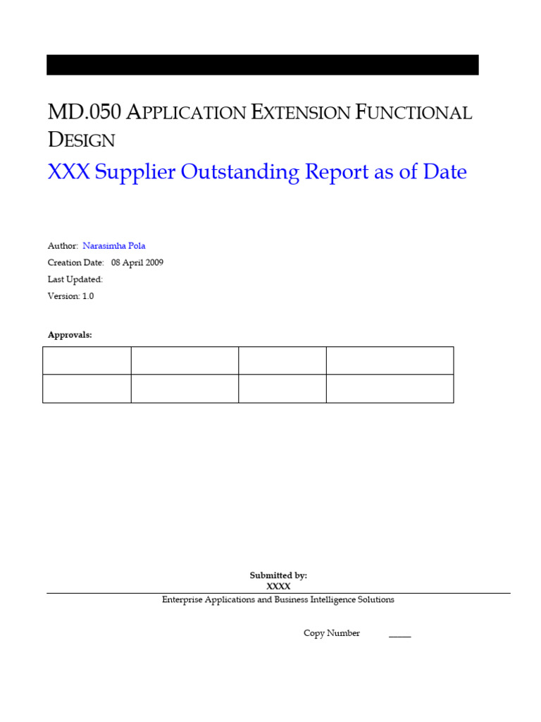 MD050 Supplier Outstanding Report As of Date | PDF | Debits And Credits ...