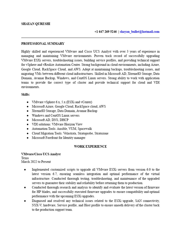 VMware Exp.docx | PDF