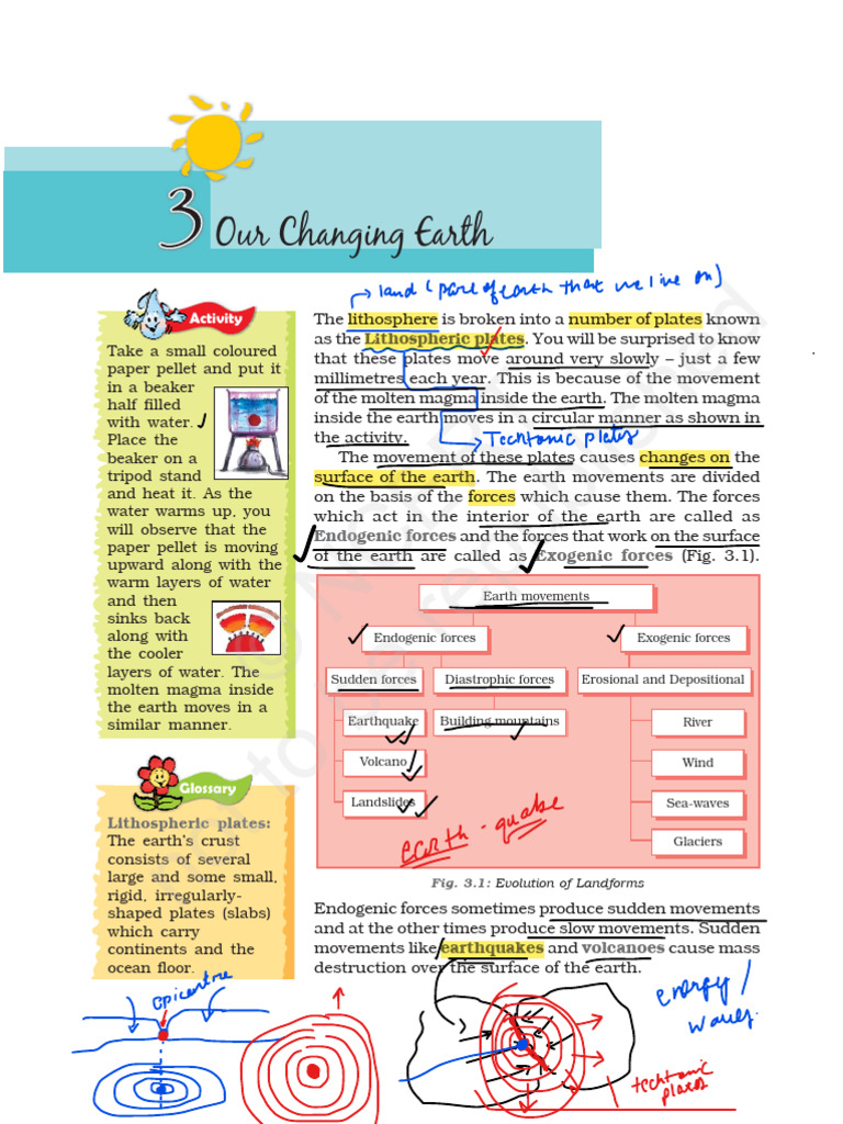 Our Changing Earth Class 7 | PDF