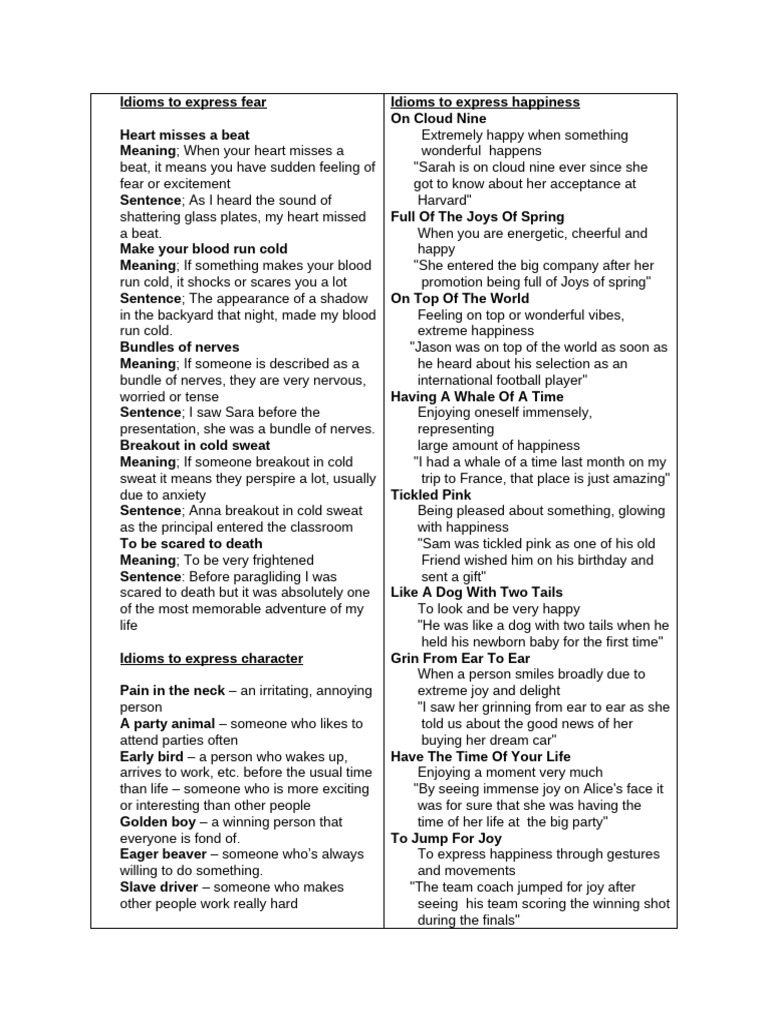 Idioms and Figures of Speech | PDF