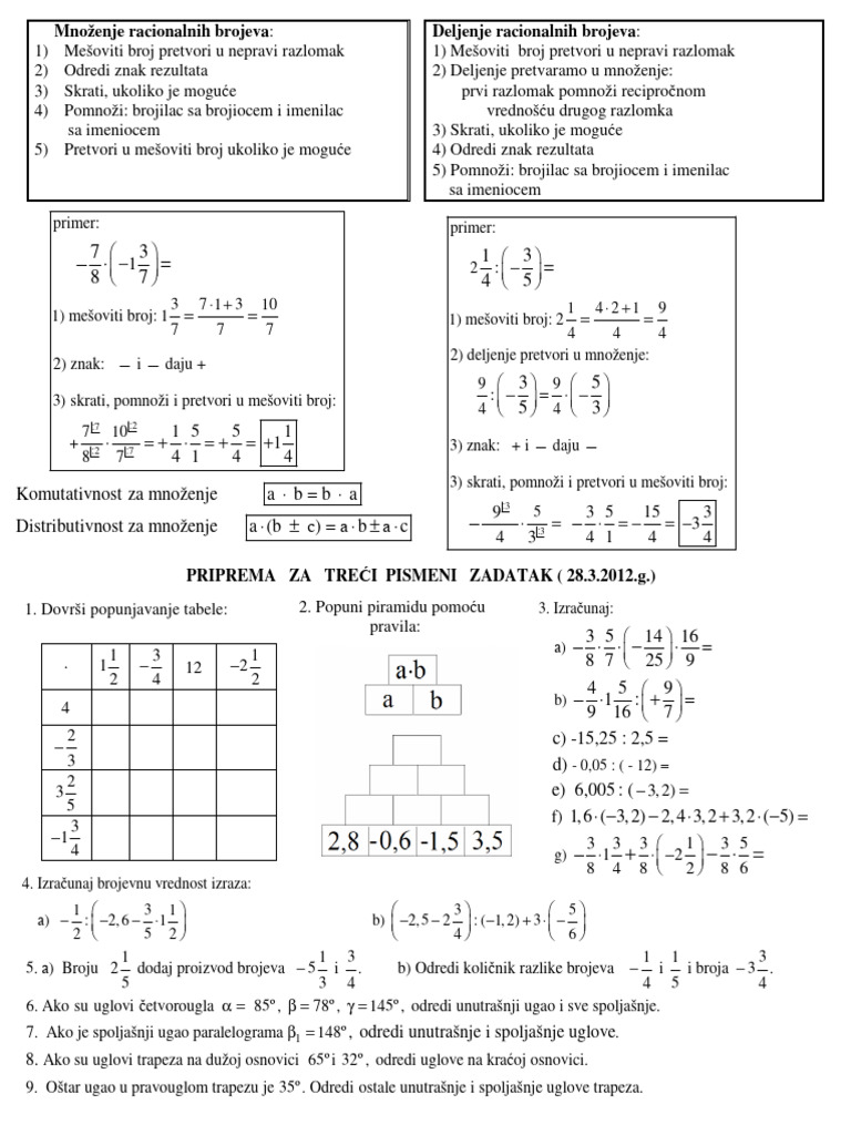 Priprema Za III Pismeni 28.3.2012 | PDF