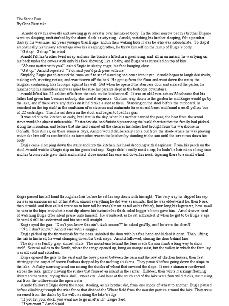 Stone Boy Full Text | Download Free PDF | Nature