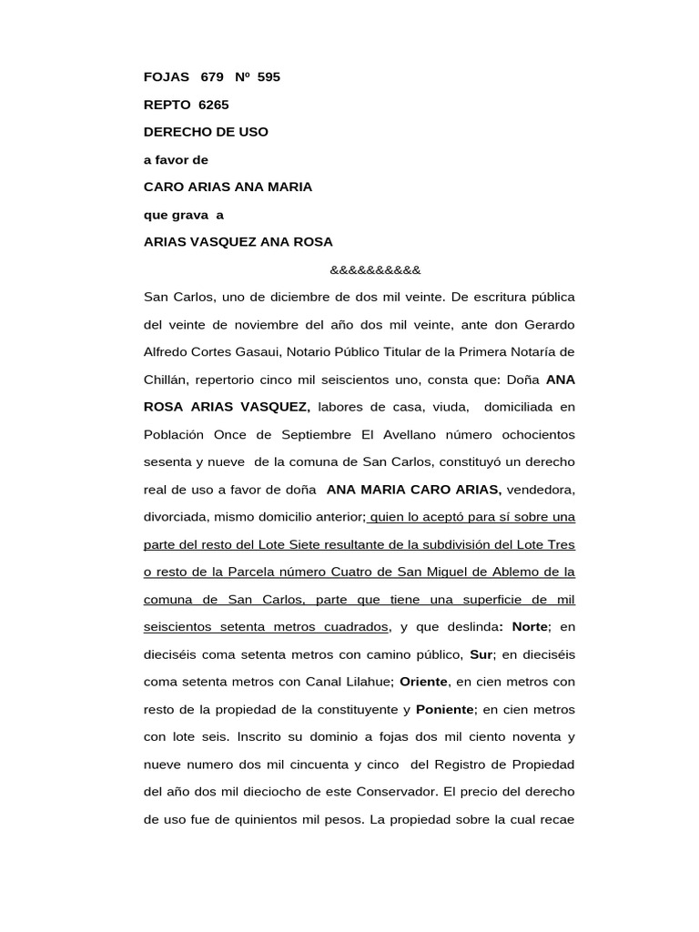 Ana Maria Caro Arias Rto 6265 | PDF