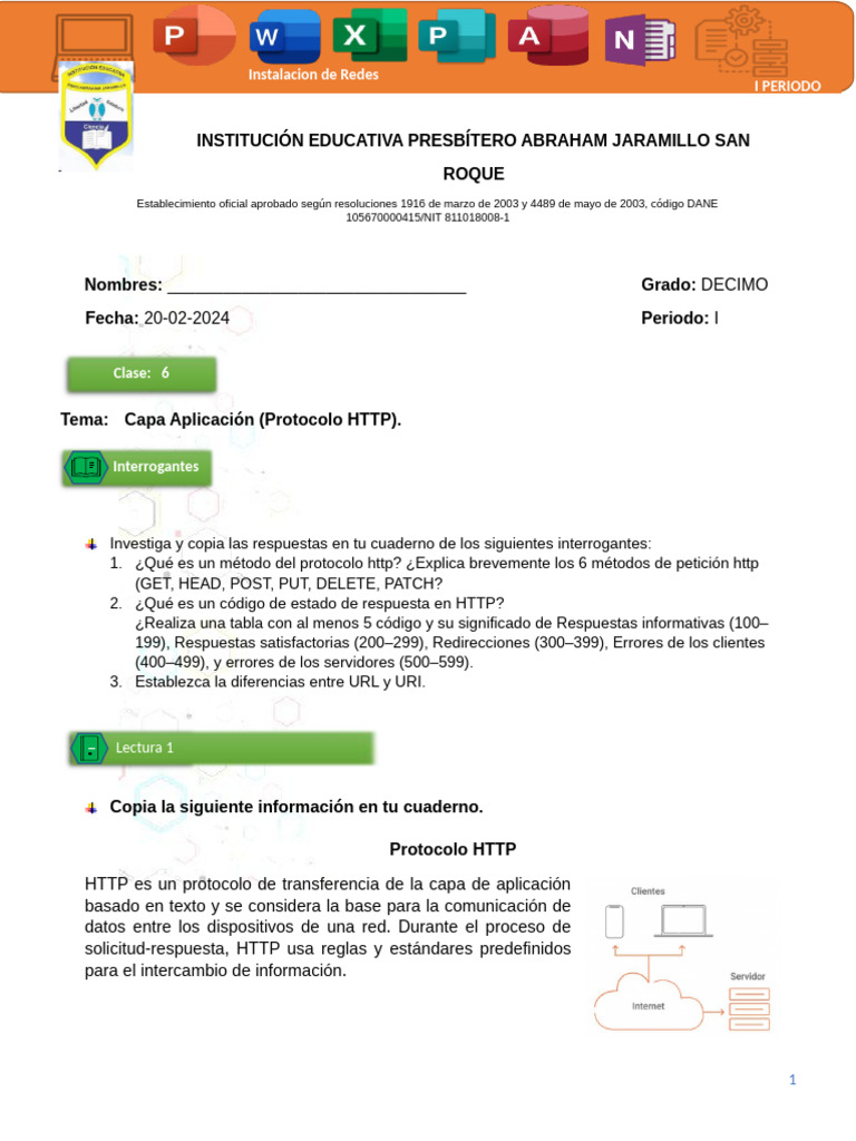 Redes Clase6 Decimo | PDF