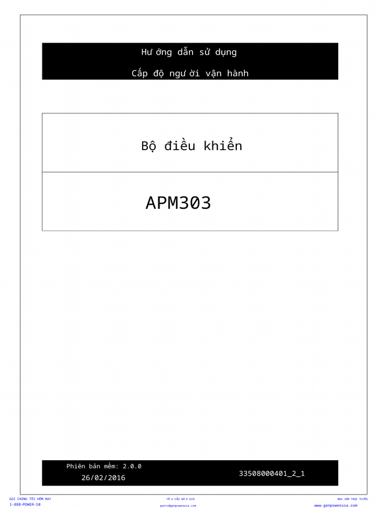 Manual User Sdmo Control Apm303 | PDF