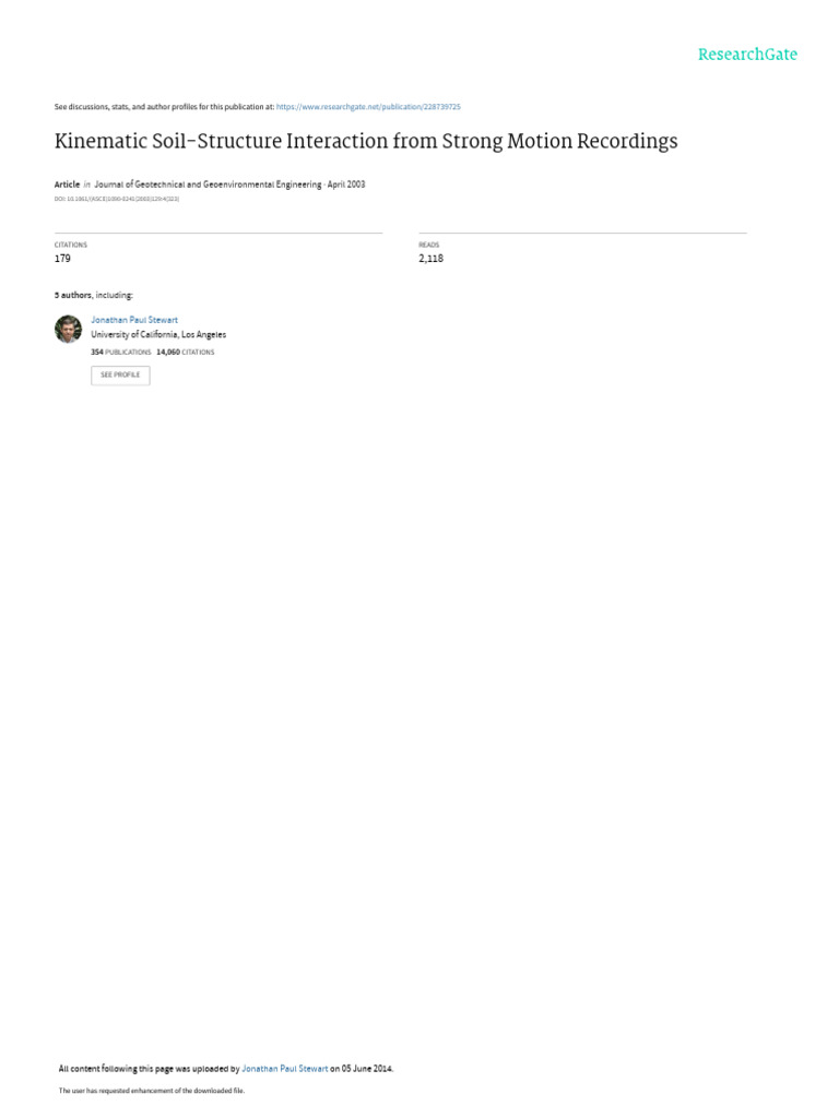 Kinematic Soil-Structure Interaction From Strong M | PDF