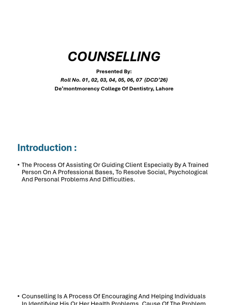 Counselling Presentation | PDF